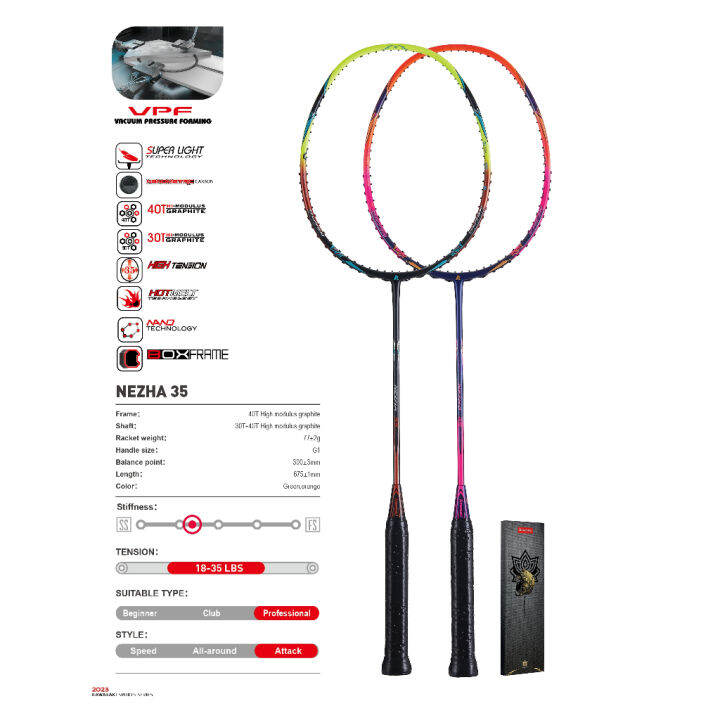 Kawasaki 5u Badminton Racket Nezha 35 Professional Super Light ...