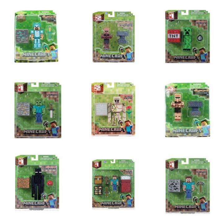 Minecraft Steve Creeper toy models Creative Puzzle Assemble Toys mini ...
