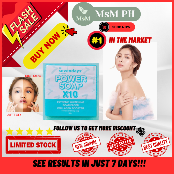 MsM SEVENDAYS Power Soap x10 Extreme Whitening, Scar Remover & collagen ...