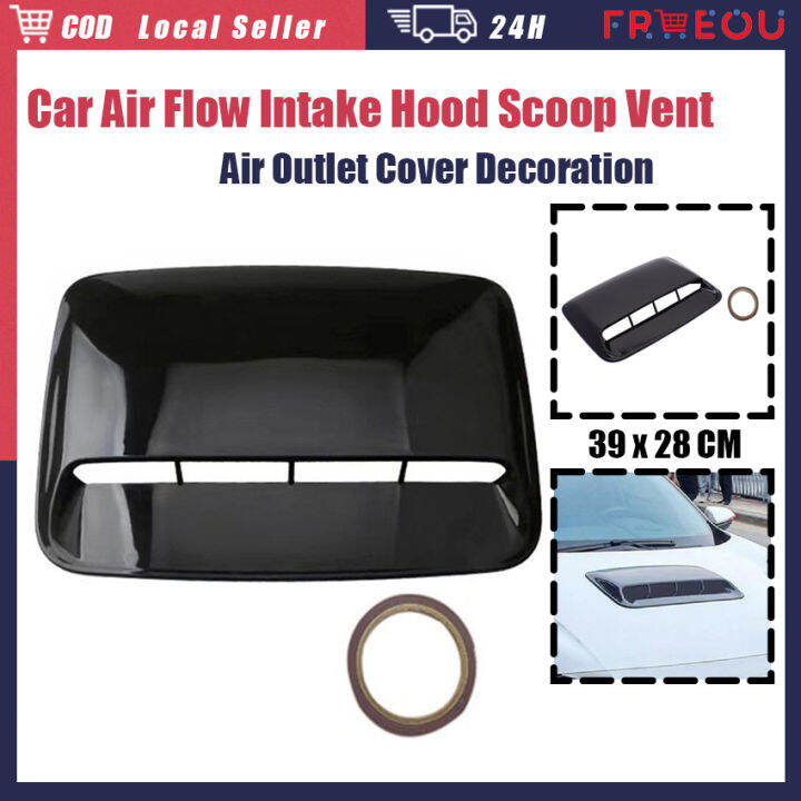 Universal Black Air Flow Intake Hood Scoop Body Kit Decorative ...