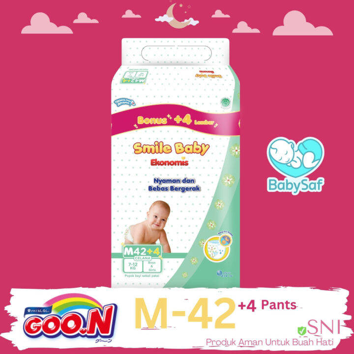 Pampers Goon Smile Baby Comfort Fit Ekonomis Pants M46 | Lazada Indonesia