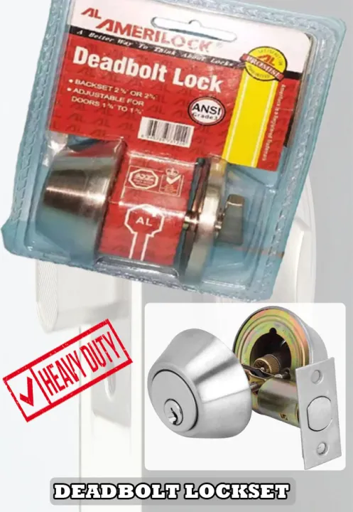 AMERILOCK Deadbolt Door Lock Set Single Cylinder (AL 101) Stainless ...