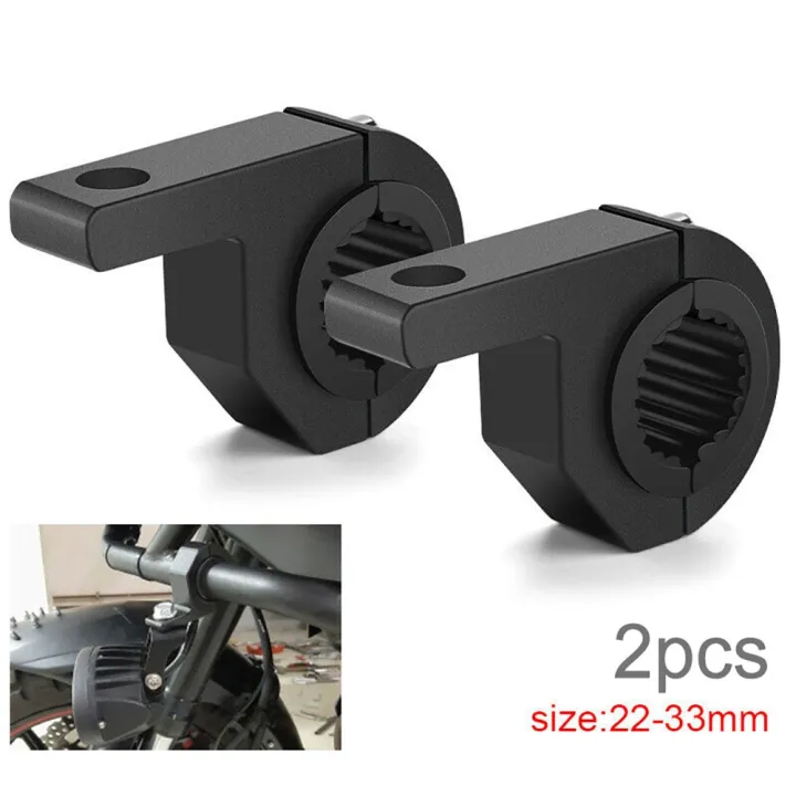 2X Motorcycle CNC Headlight Spot Light Bracket Mount Fog Tube Fork ...