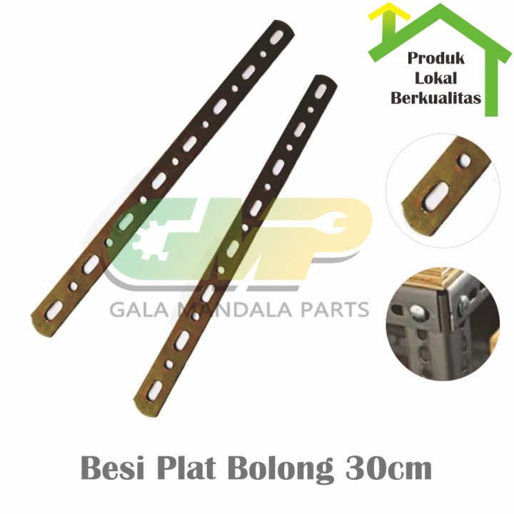 Besi Plat Bolong Multifungsi Strip Lubang Bracket Dudukan Serbaguna ...