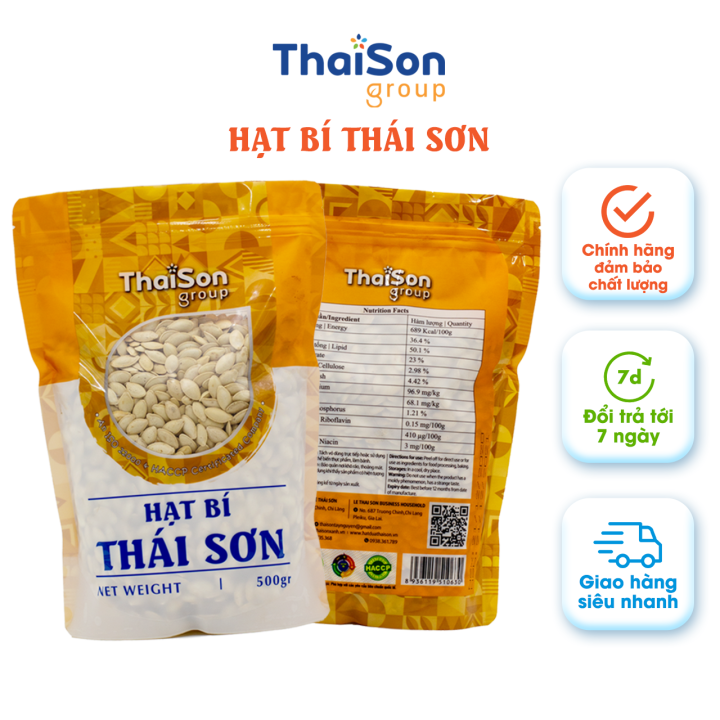 HẠT BÍ SẠCH THÁI SƠN RANG MUỐI HẠT LỚN TÚI ZIP 500G HB | Lazada.vn