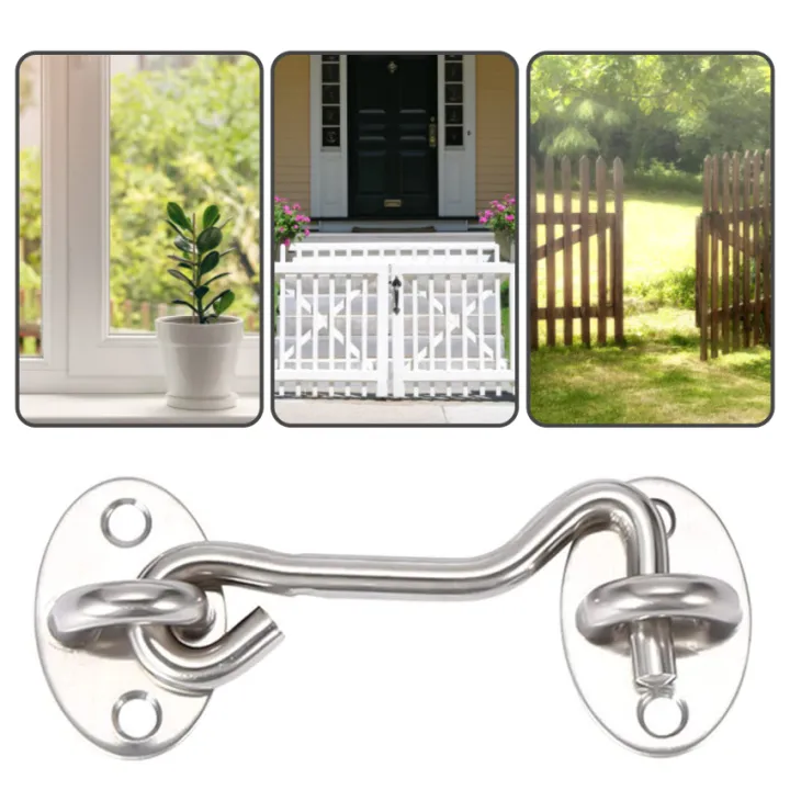 3 Inch Cabin Hook,Stainless Steel Hook And Eye Latch,Gate Hook Lock ...