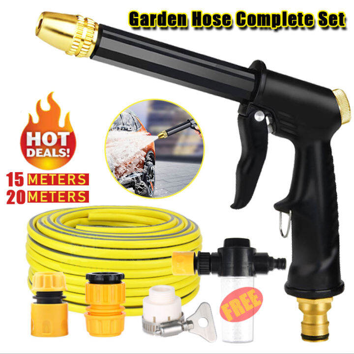 【COD】Garden Hose 10/15M Complete Set with Booster for Water Faucet Car ...