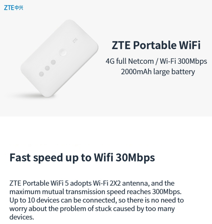 ZTE MF937 4G Mobile WiFi Hotspot 150Mbps Pocket Hotspot 4G Lte Wireless ...
