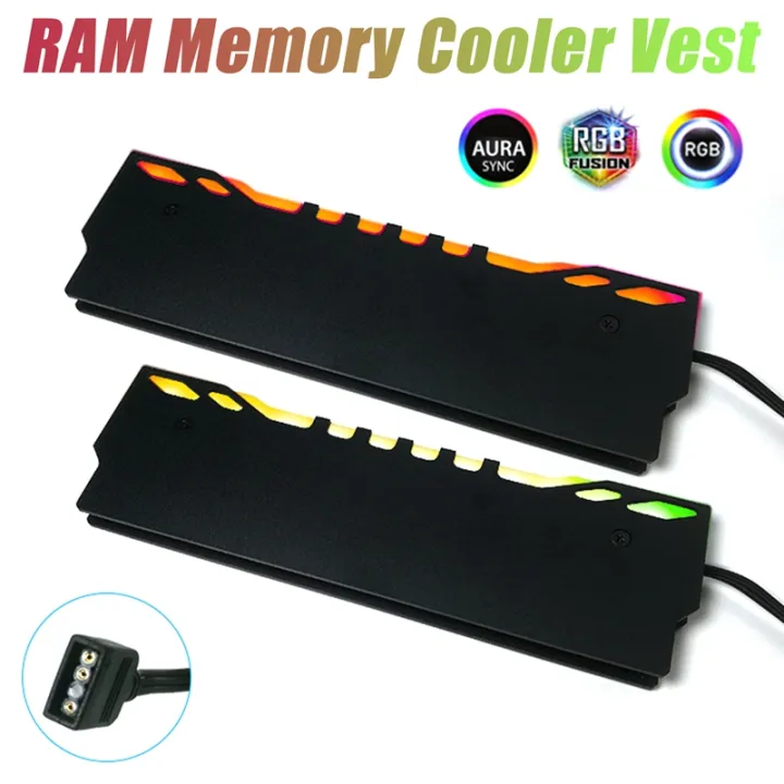 RGB RAM Memory Cooling Vest 5V 3Pin Desktop PC RAM Cooler Heat Sink ...