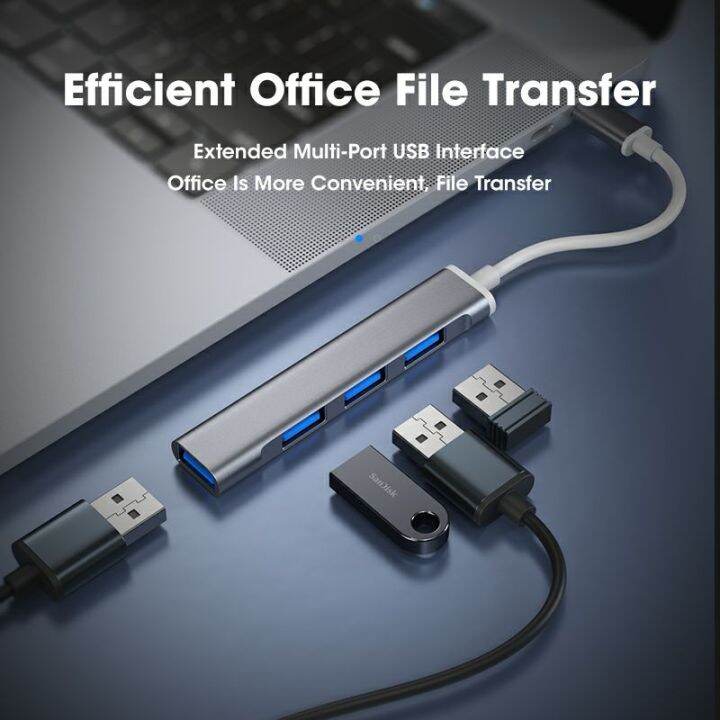 Type-C To 4 Usb Hub Expander Ultra-Thin Mini Portable 4-Port Usb 3.0 ...