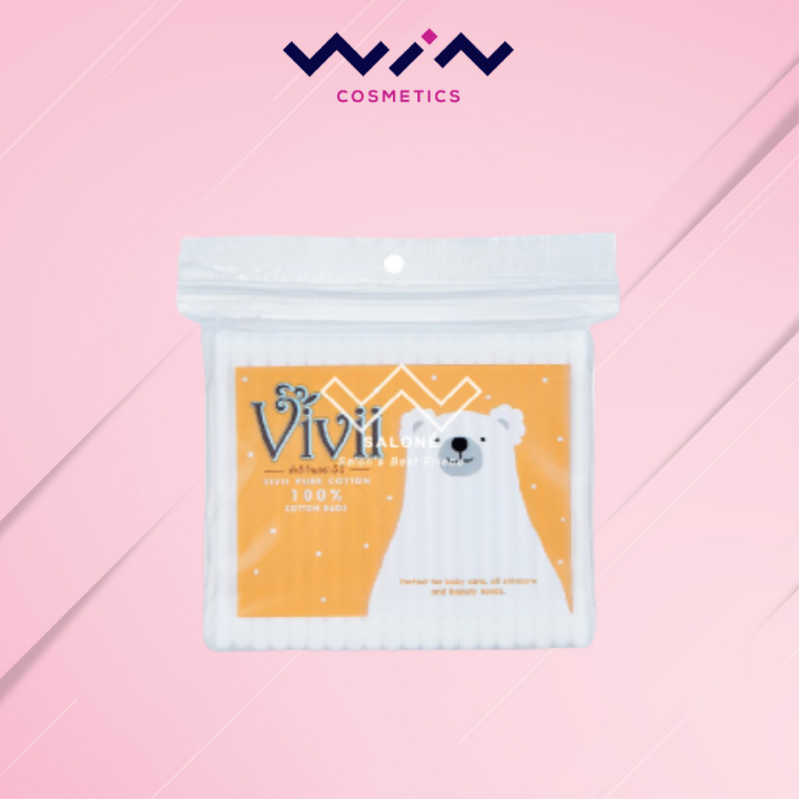 ViVii_วีวี่ สำลีก้านเล็ก / ก้านมาตรฐาน 100 ก้าน ฝ้ายบริสุทธิ์ ปลอดสาร ...