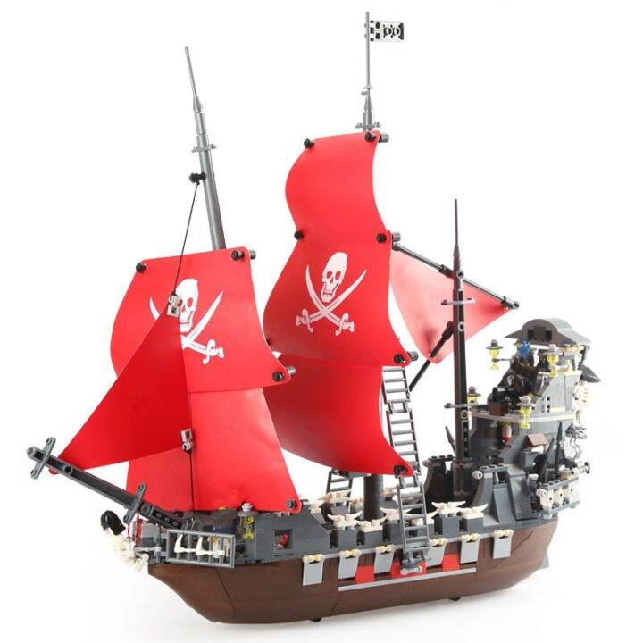 Enlighten Building Block Large Pirate Ship Boat With Cannons ...
