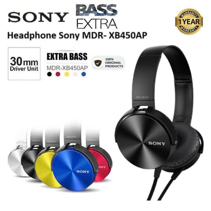 ประกัน 1ปี หูฟัง Sony Mdr xb 450bt หูฟังครอบหู Headphone หูฟังแบบครอบหู หูฟังเบสหนักๆ หูฟังสาย ...