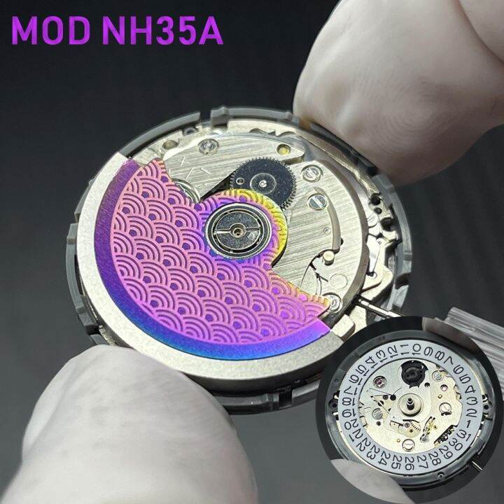 Modified Japan NH35 Mechanical Movement With Colorful Metal Rotor ...