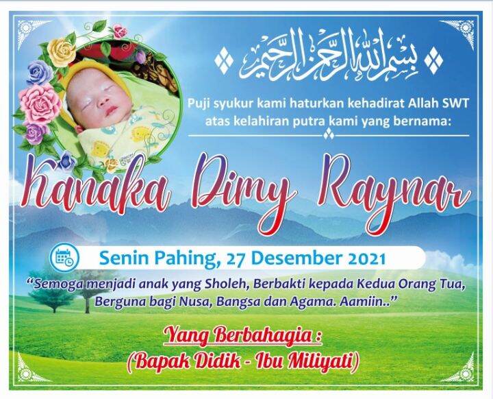 BANNER AQIQAH KELAHIRAN ANAK BAYI - PERCETAKAN SYAUQI SEMARANG | Lazada ...