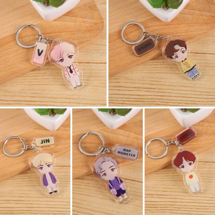 BTS Kpop Bangtan Boys Keychain Acrylic Keychains Simple Keychain Bag Accessories | Lazada PH