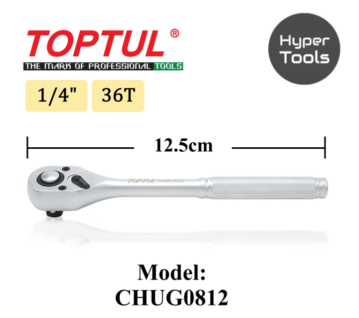 TOPTUL Reversible Ratchet Handle with Quick Release (Knurled Handle ...