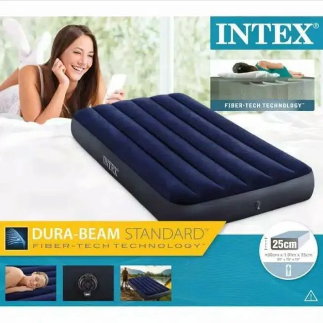 intex 64758 kasur angin intex durabeam standard blue 137x191 / kasur ...