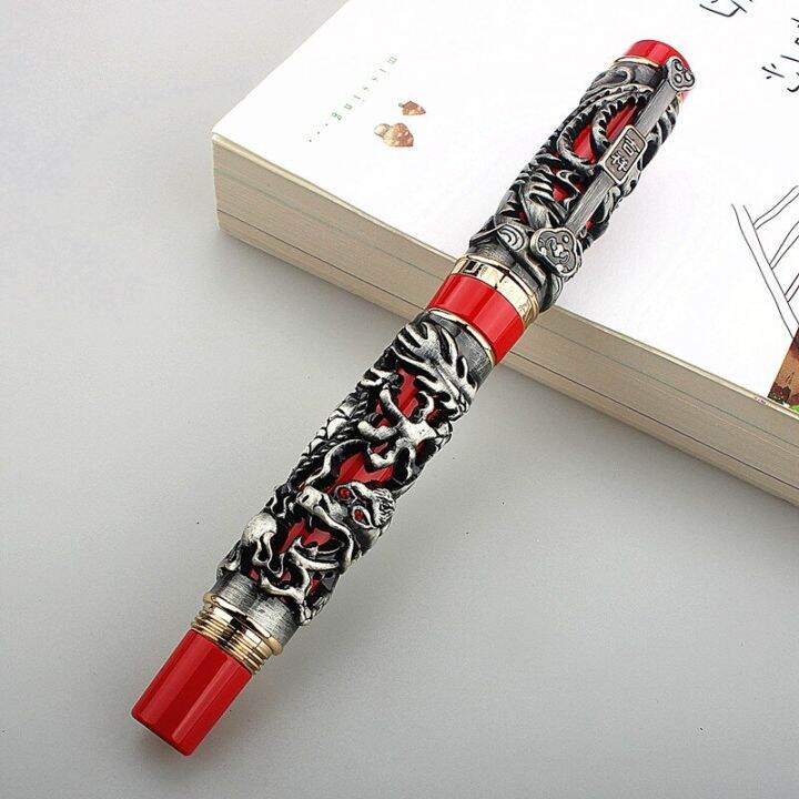 Luxury Jinhao Fountain Pen Dragon Phoenix Calligraphy INK PEN Metal ...