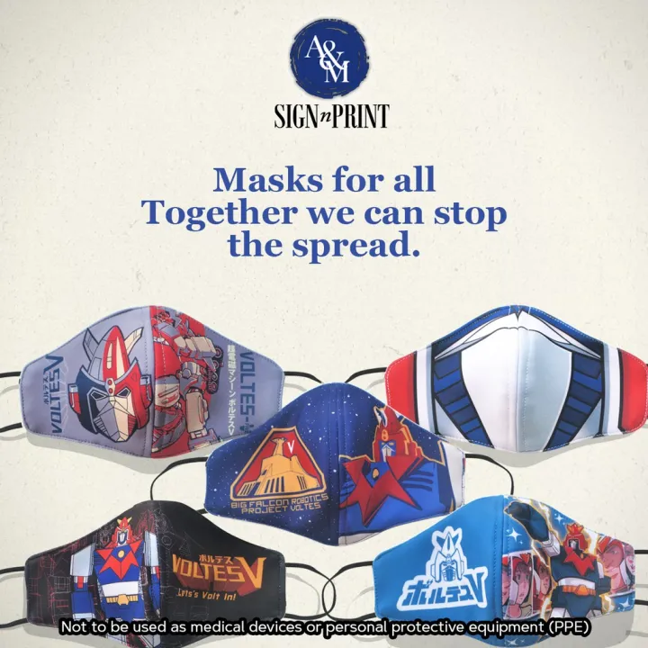 Voltes V Sublimation Washable Face Mask for Kids & Adults | Lazada PH