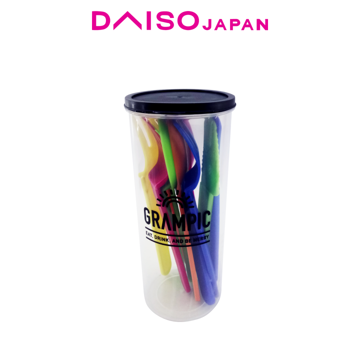 Daiso 12-pc Plastic Cutlery Set with Case | Lazada PH