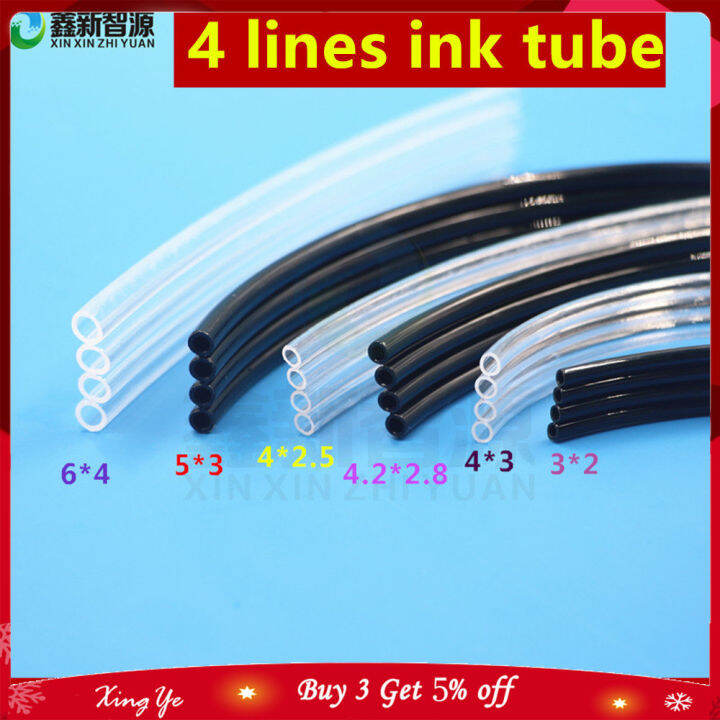 In Stock 5Meters Black 4 Lines Ink tube for UV Printer Ink Pipe 4 rows ...