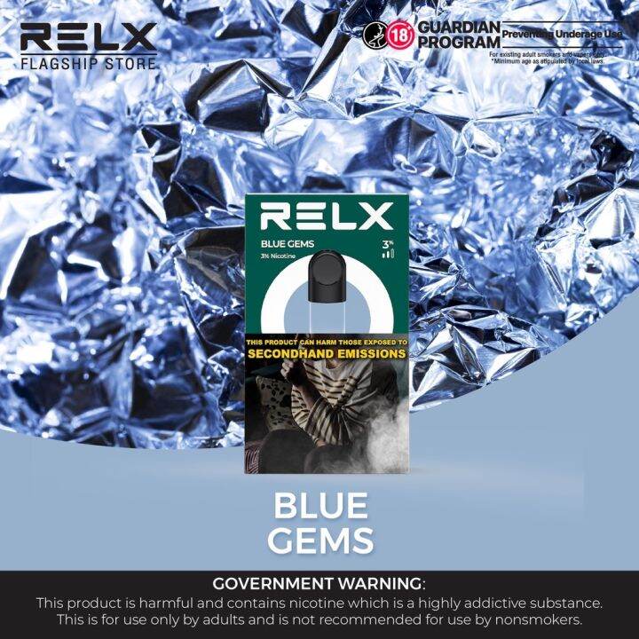 RELX Pod Pro -1 Pod Pack- Blue Gems 30mg/g-STD (Vape Juice) | Lazada PH