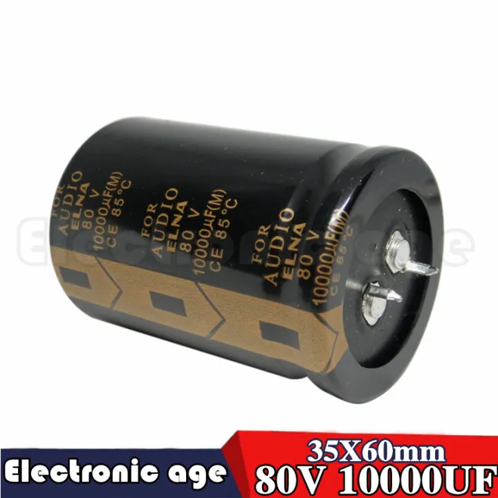 2Pcs Capacitor 80V 10000uF 30x60mm Amplifier audio audio filter ...