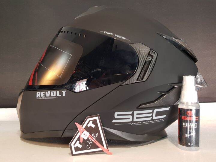 SEC Revolt Matte Black Modular Helmet | Lazada PH