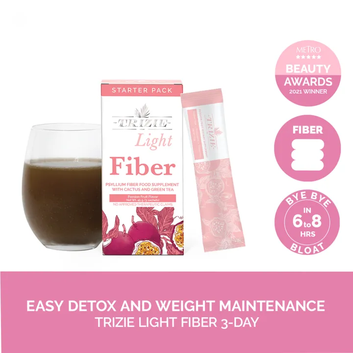 TRIZIE Light Fiber 3 Day [Detox Fiber Drink with Psyllium Fiber, Oat ...