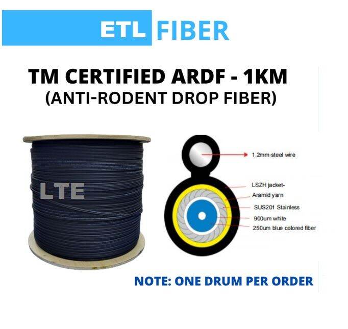 ARDF Single Mode Optical Fiber Cables For Anti Rodent Aerial Drop 1core ...