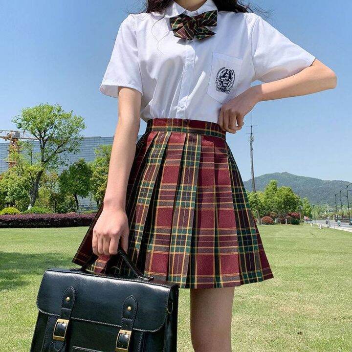 Japanese Genuine JK Uniform Plaid Skirt Suit Student School Summer ...