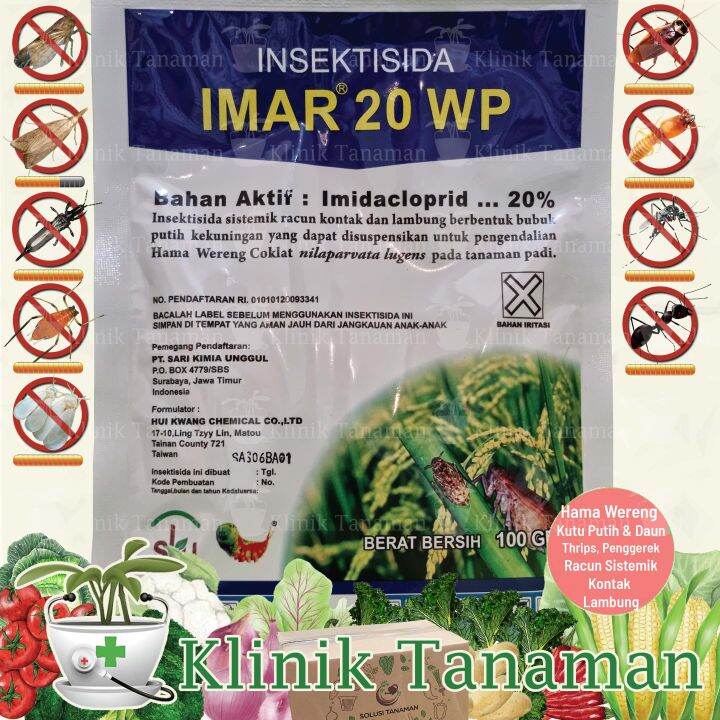 Obat Hama Imar 20 WP 100gr Pembasmi Hama Kutu Putih, Kutu Daun, Belalang, Wereng, Penggerek ...