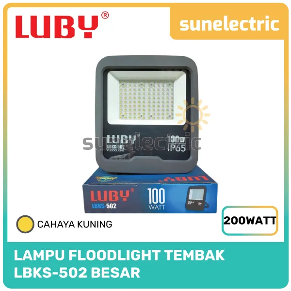 Luby Floodlight Lampu Sorot / Tembak LBKS-502 LED IP65 3000K Warm White Cahaya Kuning Hemat ...