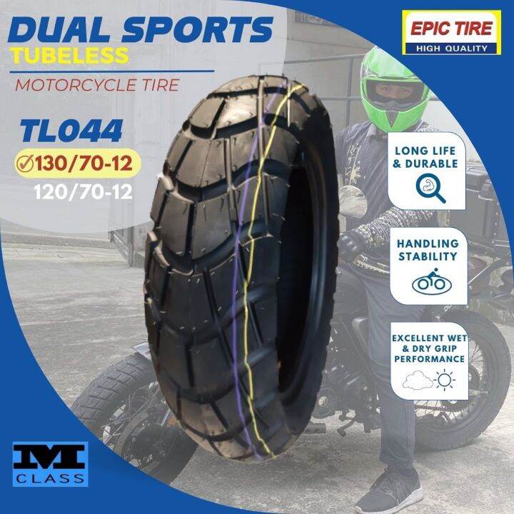 R12 TL044 DUAL SPORTS SCOOTER TUBELESS TIRE FOR ZOOMER X; MIO GRAVIS ...