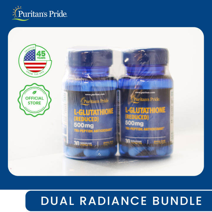 Dual Radiance L-Glutathione 500mg 30 capsules + L-Glutathione 500mg 30 ...