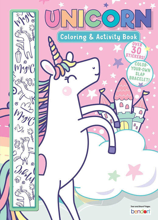 Bendon Unicorn 64-Page Coloring and Activity Book with Color Your Own ...