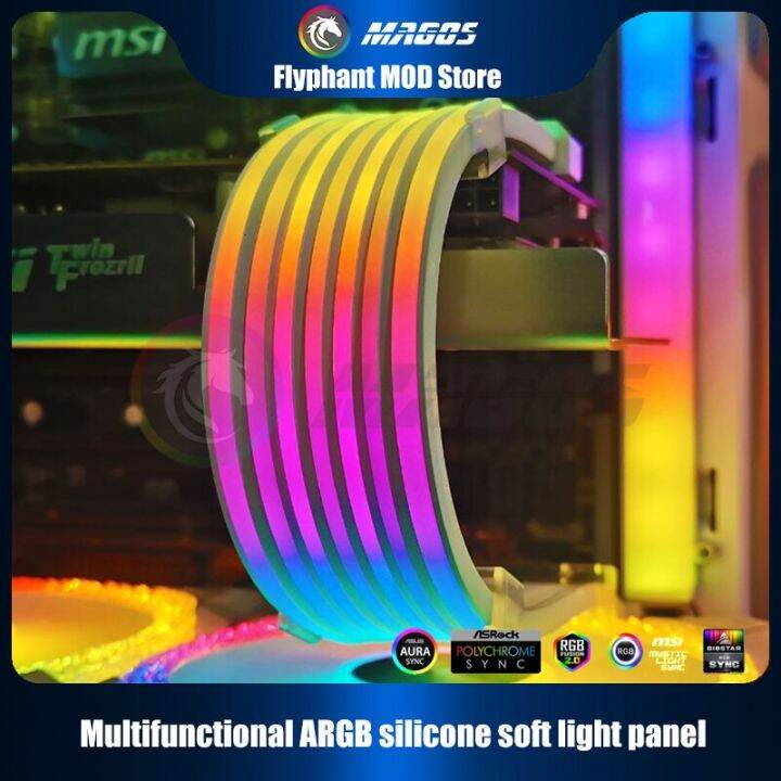 Coolmoon PC Case GPU Extension Cord Wire 8PIN/24PIN Streamer Rainbow ...