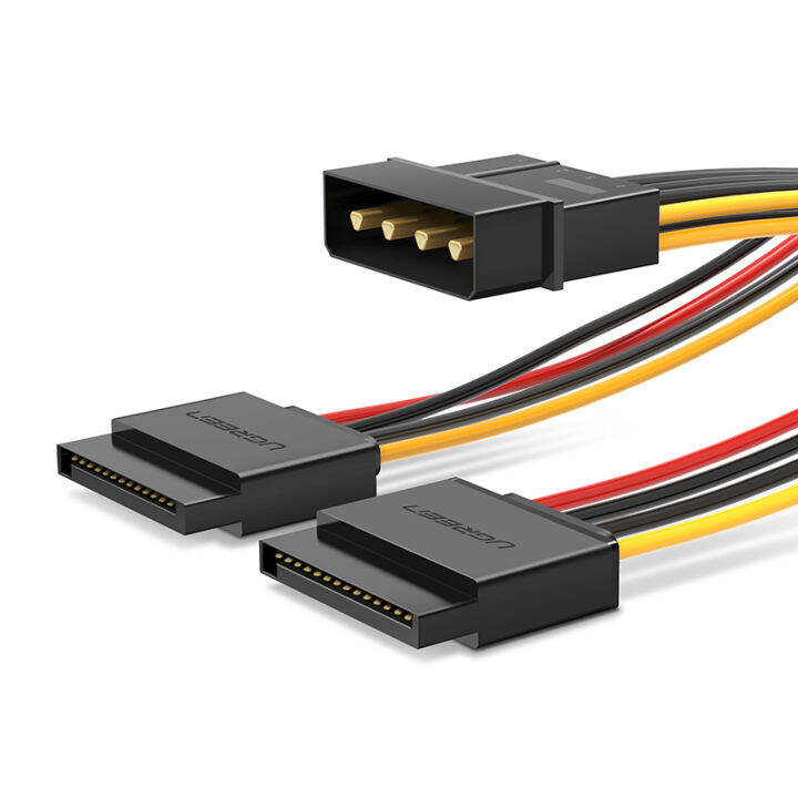 Green sata hard disk power cord split into two connecting lines desktop ...