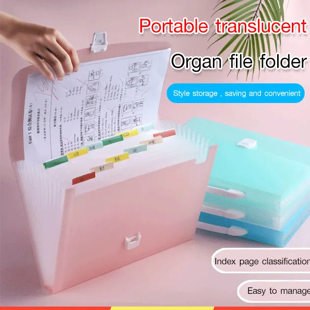 viviunice Genuine Portable Translucent Expanding Organ File Folder ...