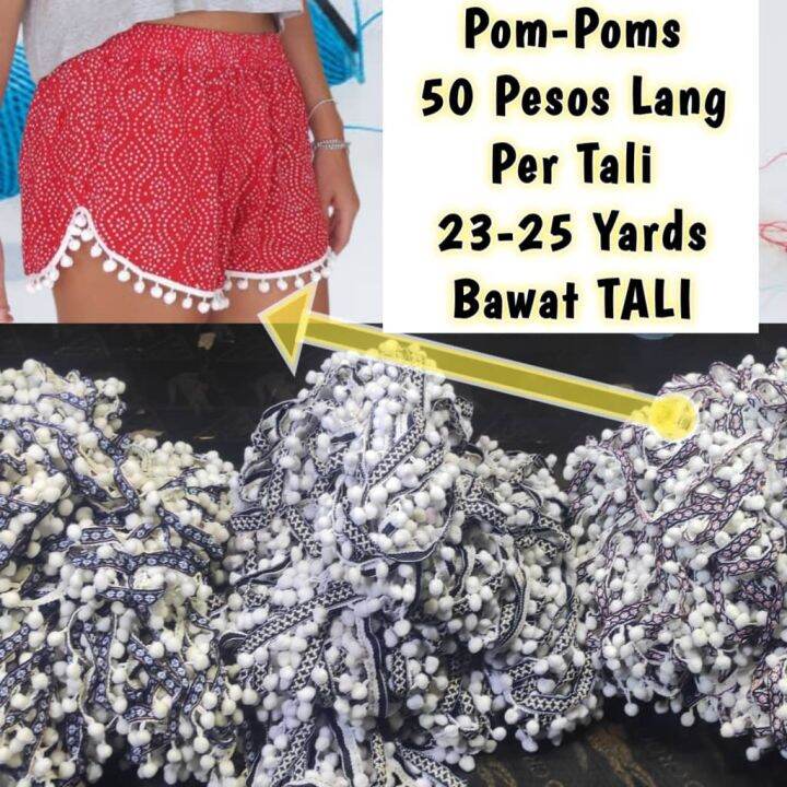POM-Poms ito po yung Ginagamit na Pang Design sa Laylayan Ng Shorts ...