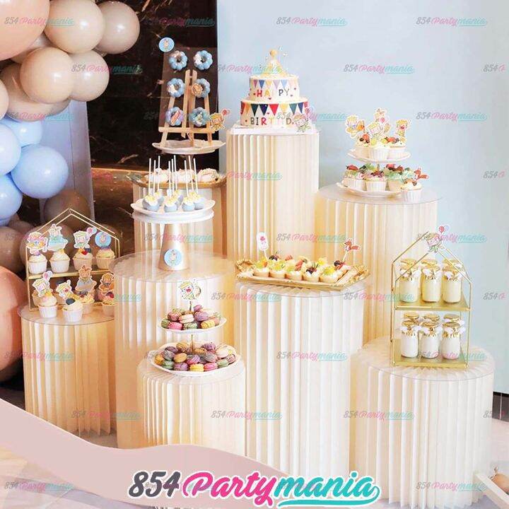 4in1 Round Cylinder Pedestal Display, Wedding Centerpieces Cardboard ...