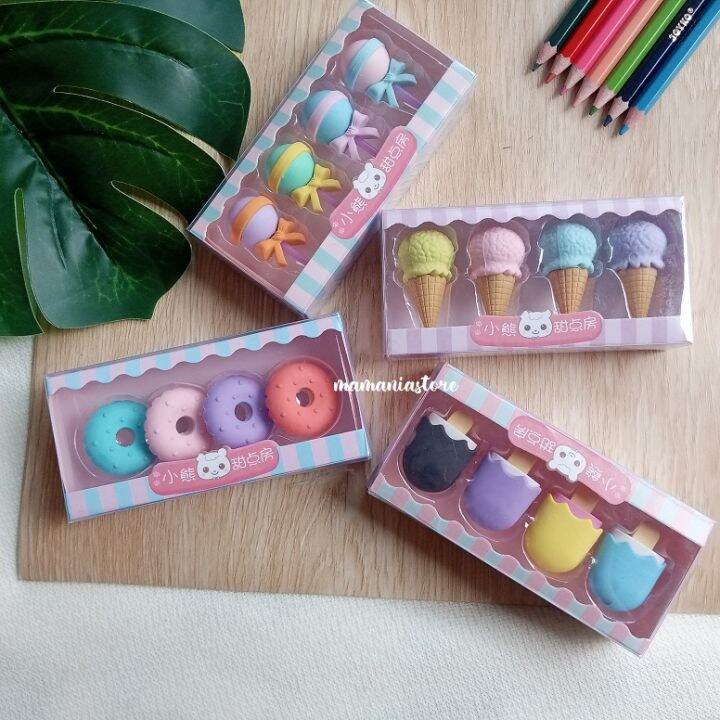 Penghapus Ice Cream Box Eraser Ice Cream Isi 4 Eraser ICe Cream 4 ...
