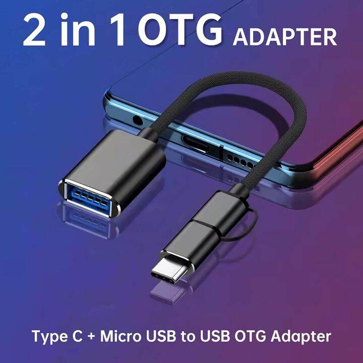 2in1 USB C/Micro USB to USB 2.0/3.0 Micro USB Type C Male to USB Female ...