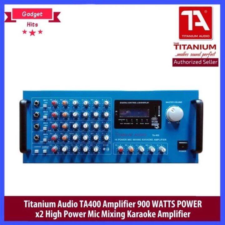 Titanium Audio TA400 amplifier 900 Watts Power x2 High Power Mic Mixing ...
