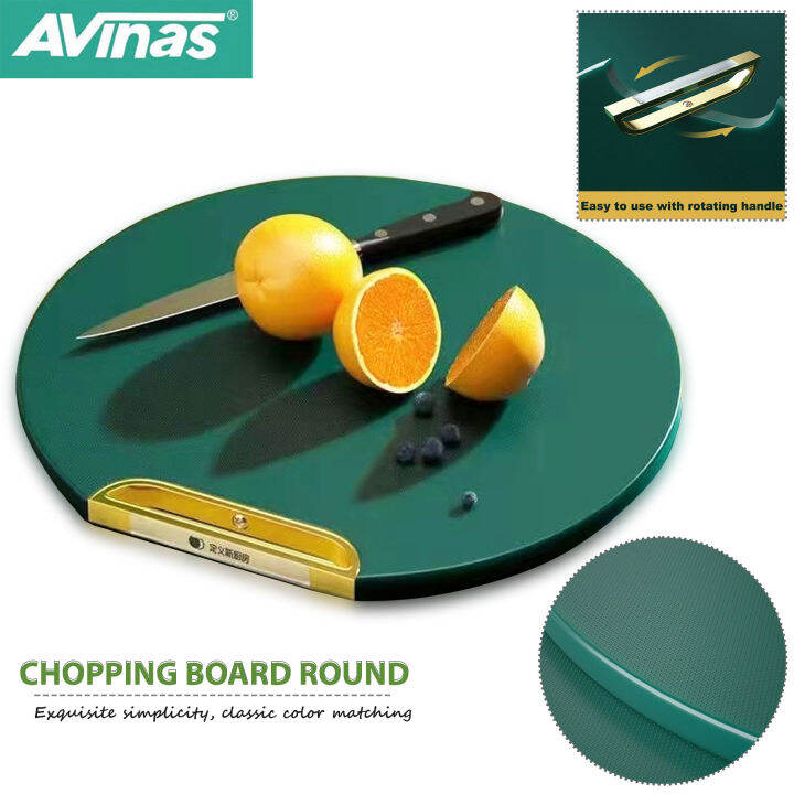 AVINAS Chopping Board Round With Rotating Handle (green) | Lazada PH