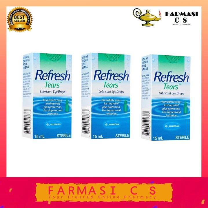 Allergan Refresh Tears Lubricant Eye Drops 15ml x 3 Bottles EXP:02/2024 ...