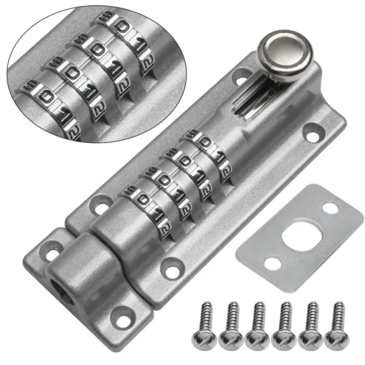 4 Unique Combination Locking Bolt, Heavy Duty Sliding Lockable Padbolt ...