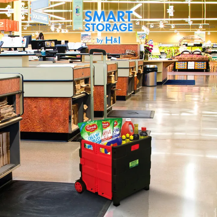 FTC-433843 Smart Storage by H&I Foldable Trolley Cart With Cover (35Kg ...