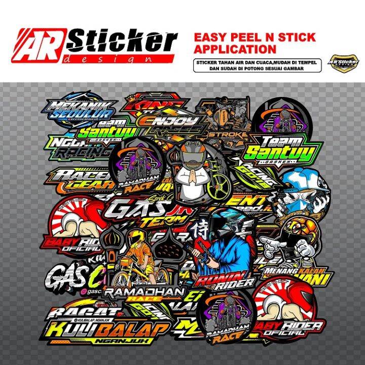Sticker Pack Balap - Stiker Logo Sunmori Lengkap untuk Laptop Case ...